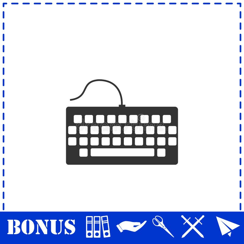 Keyboard icon flat stock vector. Illustration of hardware - 155273040