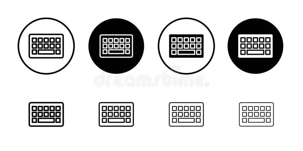 Keyboard Icon Outline Vector for Web Ui Stock Vector - Illustration of ...