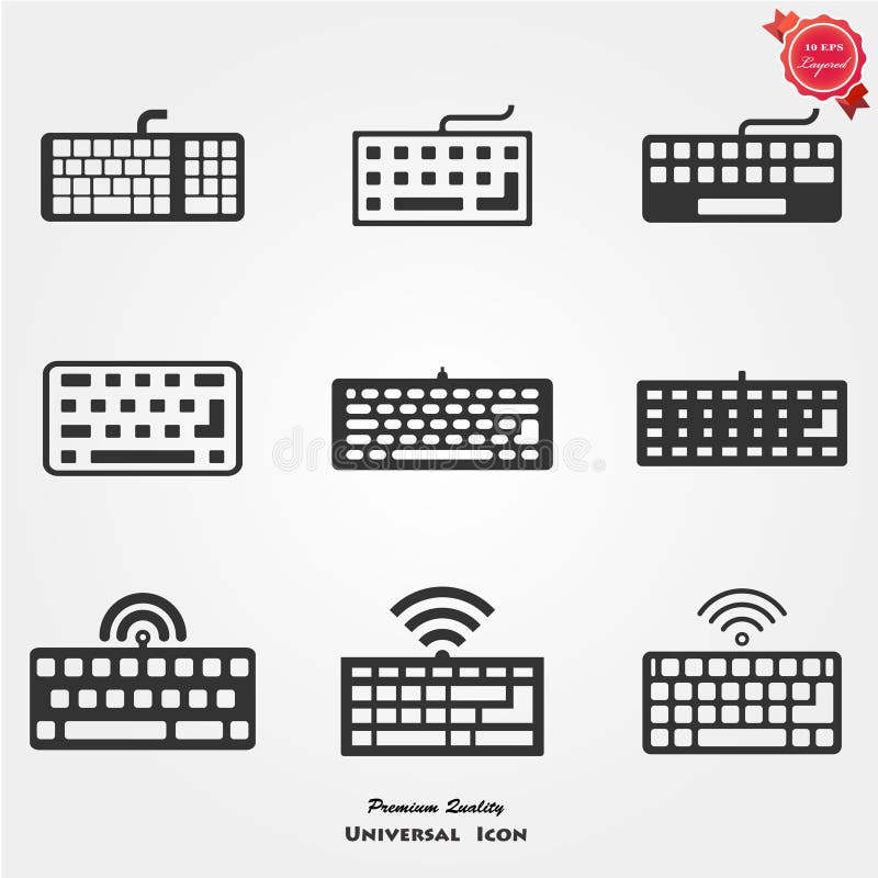 Keyboard icons stock vector. Illustration of flat, keypad - 100183763