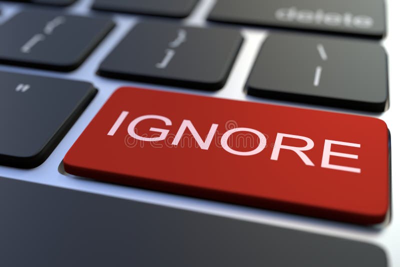 Keyboard with IGNORE Key. Conceptual 3D Rendering Stock Illustration ...