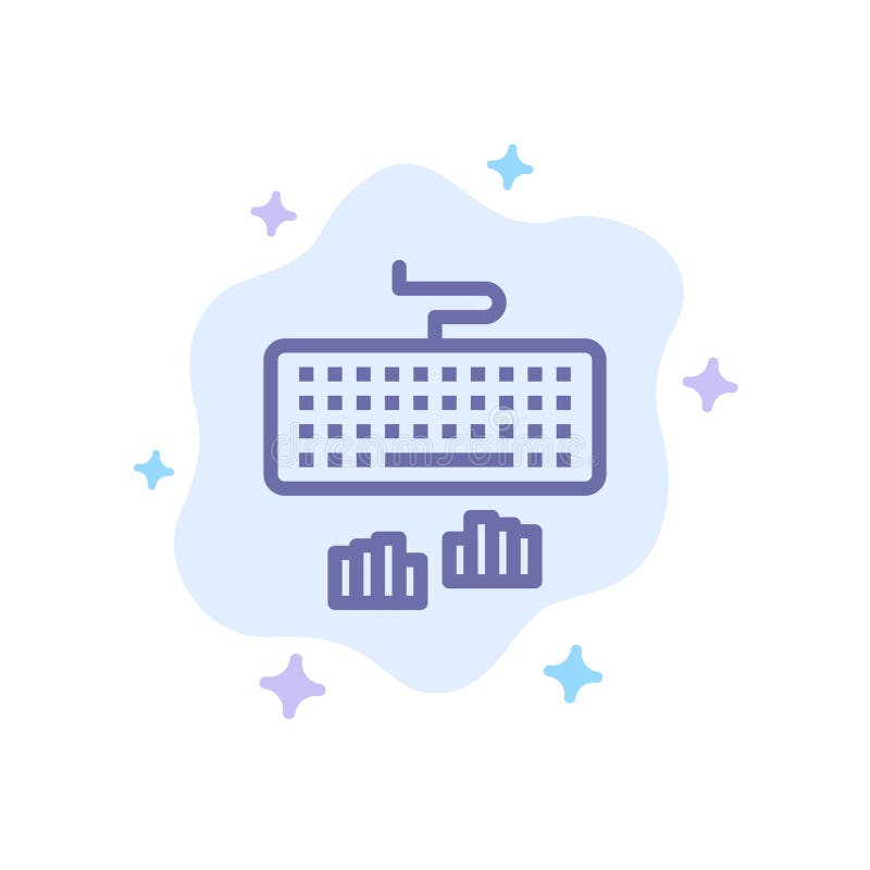 Keyboard, Interface, Type, Typing Blue Icon on Abstract Cloud ...