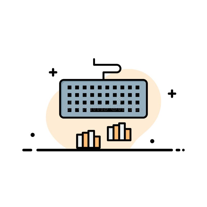 Keyboard, Interface, Type, Typing Business Flat Line Filled Icon Vector ...