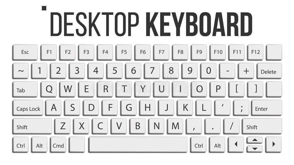 Keyboard Isolated Vector. Layout Template. Classic Keyboard. White ...
