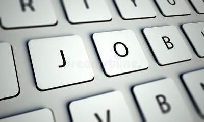 Keyboard with Job Buttons, Concept Stock Image - Image of business ...