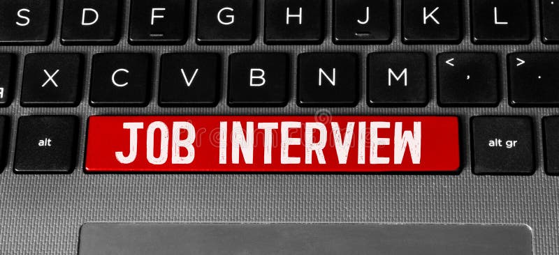 JOB INTERVIEW Text on Red Keyboard Button Stock Image - Image of office ...