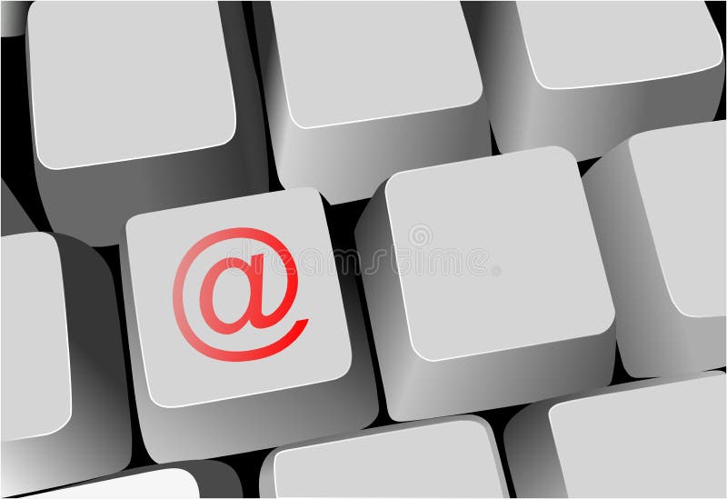 Keyboard, Key with Email Sign Stock Illustration - Illustration of ...