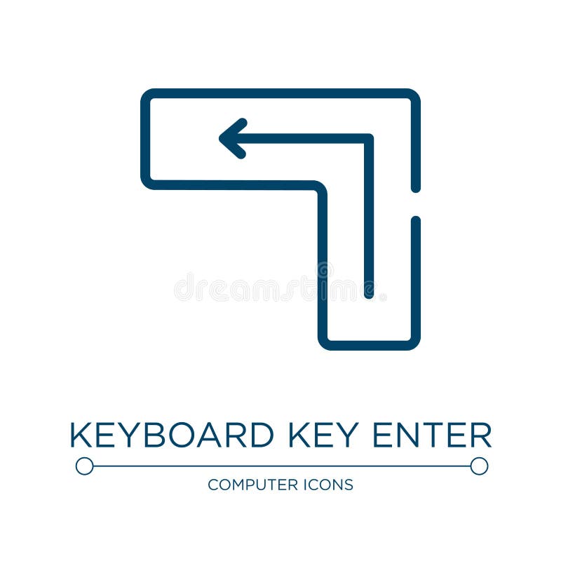 Keyboard Key Enter Icon. Linear Vector Illustration from Computer and ...