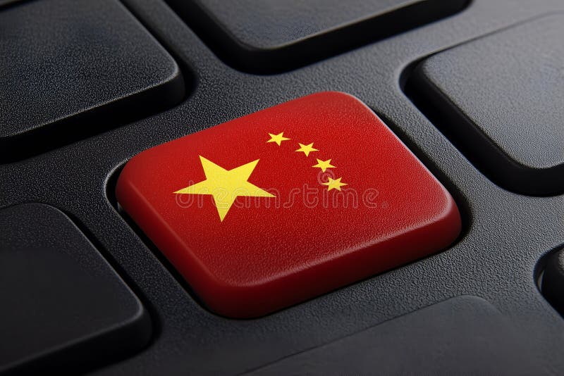 A Keyboard with a Key Featuring Chinese Flag, Symbolizing Chinaâ€™s ...