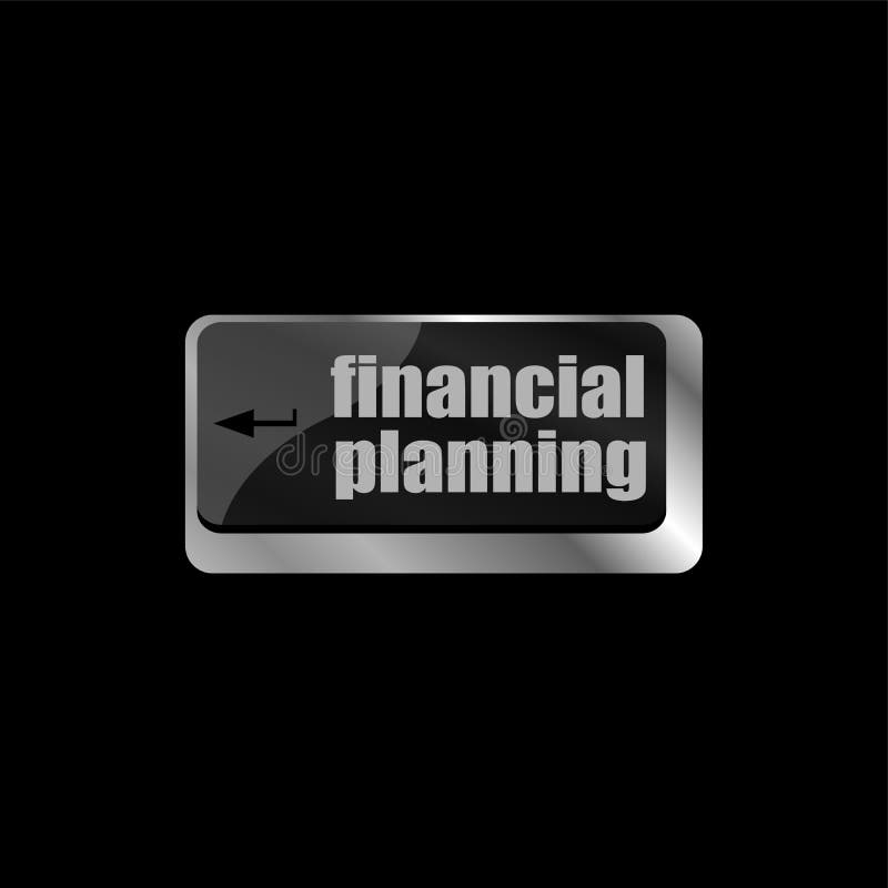 Keyboard Key with Financial Planning Enter Button Stock Illustration ...