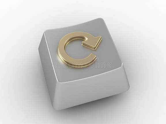 Keyboard Key with Gold Loop Arrows Sign. Stock Illustration ...