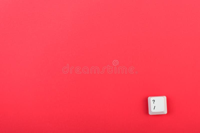 Keyboard Key with Question Mark Isolated. White Keyboard Key on Red ...