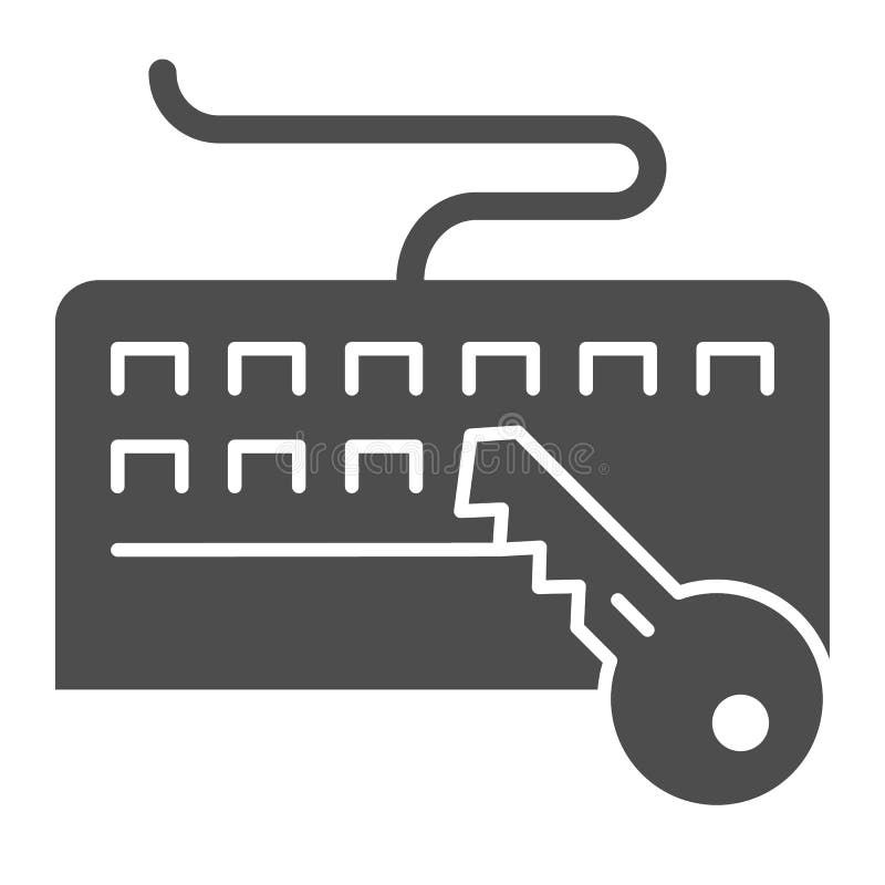 Keyboard and Key Solid Icon. Keyboard Protection Vector Illustration ...