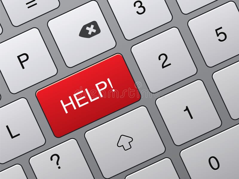 Help keyboard stock illustration. Illustration of device - 3492401