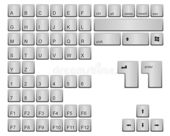 Keyboard Keys Letters Numbers Stock Illustrations – 251 Keyboard Keys ...