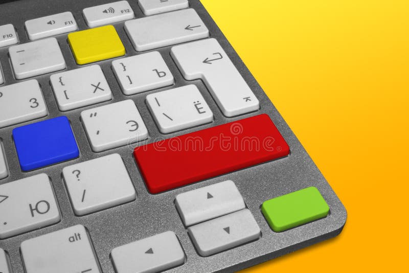 Keyboard with Keys of Different Colors Stock Photo - Image of keys ...