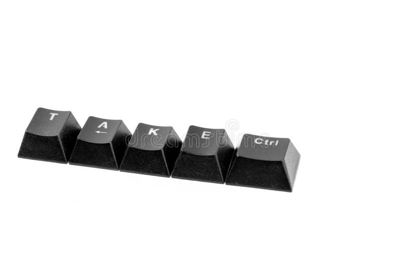 Keyboard Keys Forming Motivational Message TAKE CTRL on White Surface ...