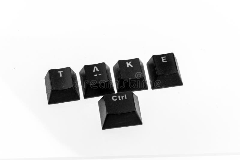Keyboard Keys Forming Motivational Message TAKE CTRL on White Surface ...