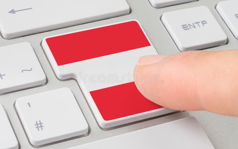A Keyboard with a Labeled Button - Flag of Austria Stock Photo - Image ...