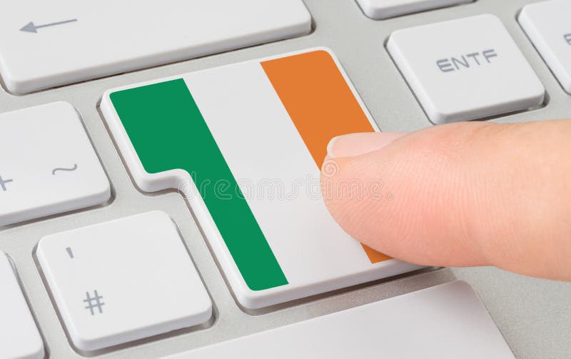 A Keyboard with a Labeled Button - Flag of Ireland Stock Photo - Image ...