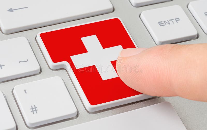 A Keyboard with a Labeled Button - Flag of Switzerland Stock Image ...