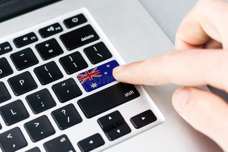 A Keyboard with a Labeled Button - Flag of Australia Stock Photo ...