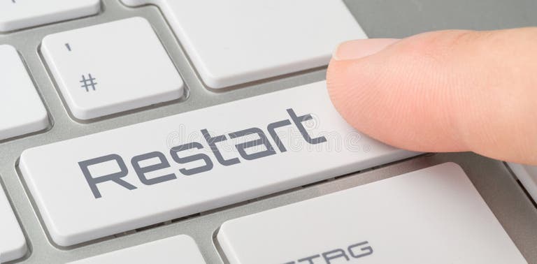 Keyboard with a Labeled Button - Restart Stock Photo - Image of ...