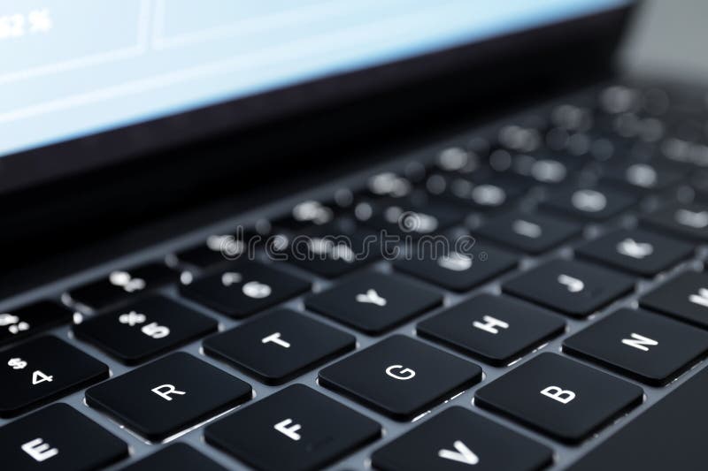 Keyboard of Laptop, Closeup View. Modern Technology Stock Image - Image ...