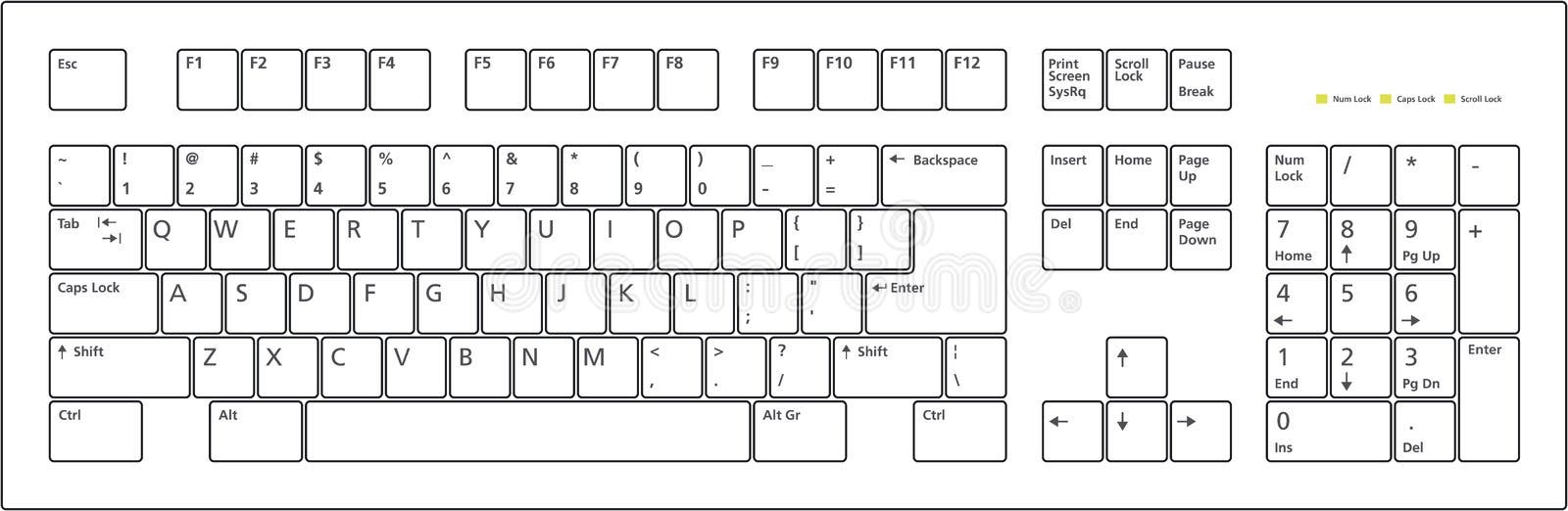 Computer Keys and Keyboard Elements Set Stock Vector - Illustration of ...