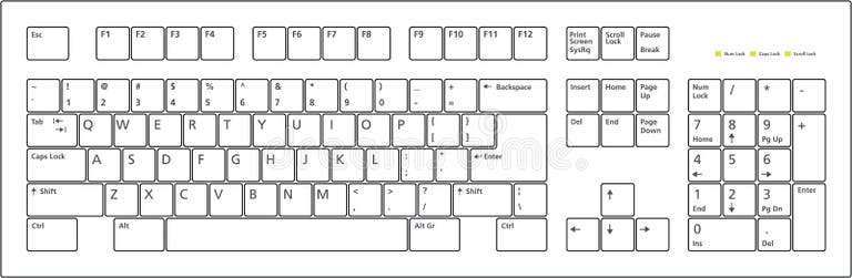 Keyboard layout 101 keys stock vector. Illustration of keypad - 4880099