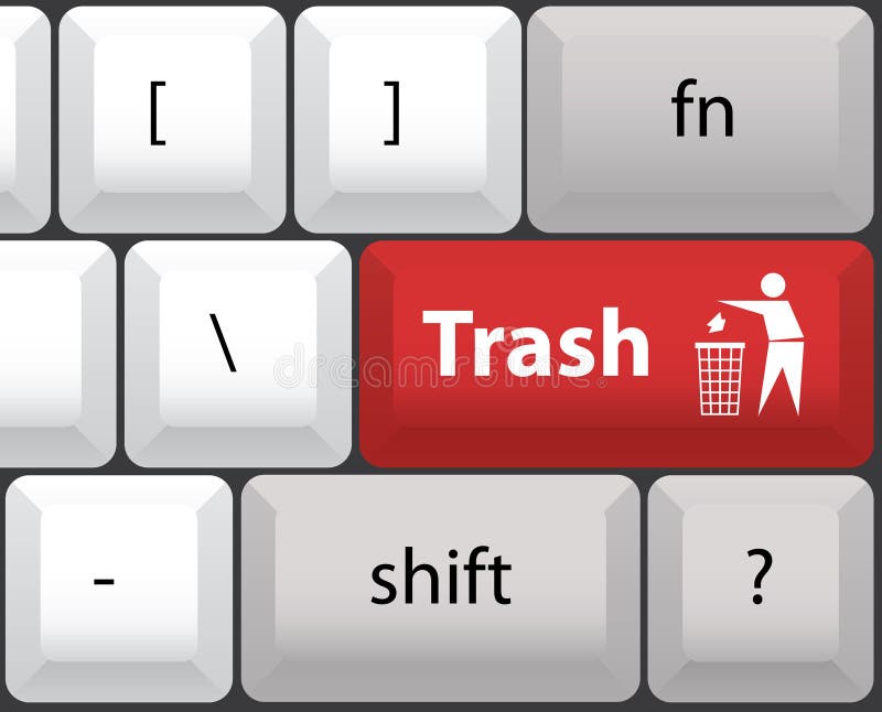 Keyboard Layout with Trashcan Stock Illustration - Illustration of ...