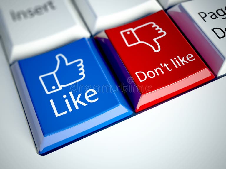 Keyboard and Like Button, Social Network Concept Editorial Image ...