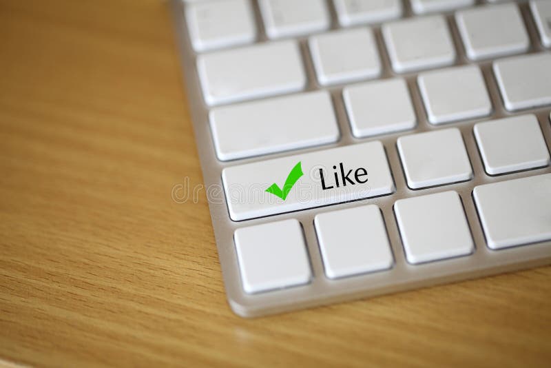 Keyboard Like Button, Social Network Stock Photo - Image of text ...