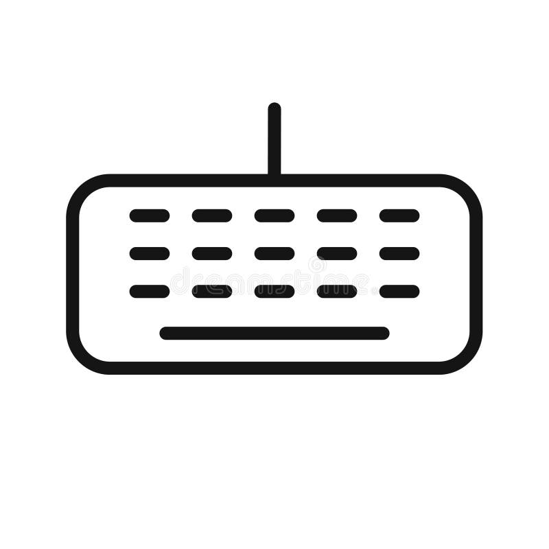 Keyboard Line Icon Isolated on White Background. Black Flat Thin Icon ...