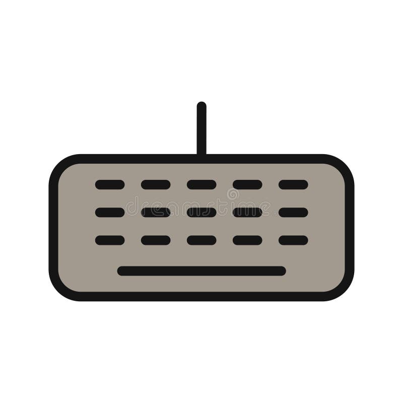 Keyboard Line Icon Isolated on White Background. Black Flat Thin Icon ...