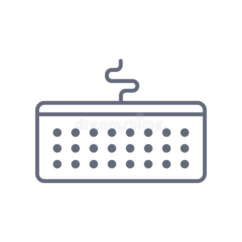 Keyboard Line Icon on White Background. Vector Icon on White Background ...