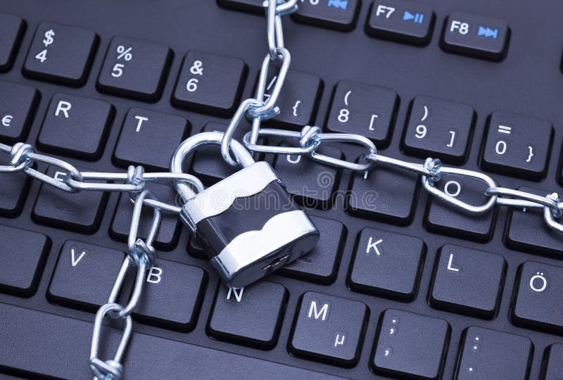 Keyboard lock chain stock image. Image of hacker, secrecy - 39734399