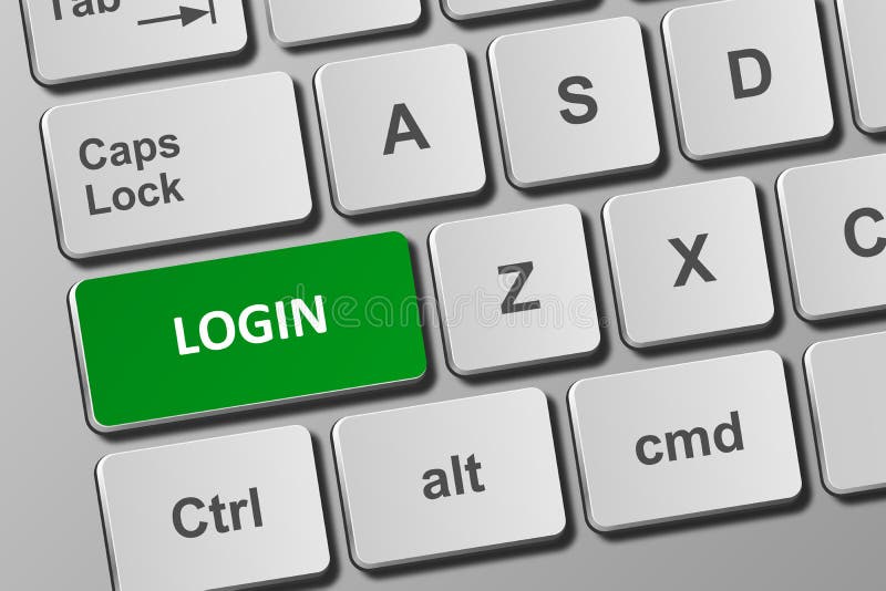 Keyboard with login button stock illustration. Illustration of computer ...