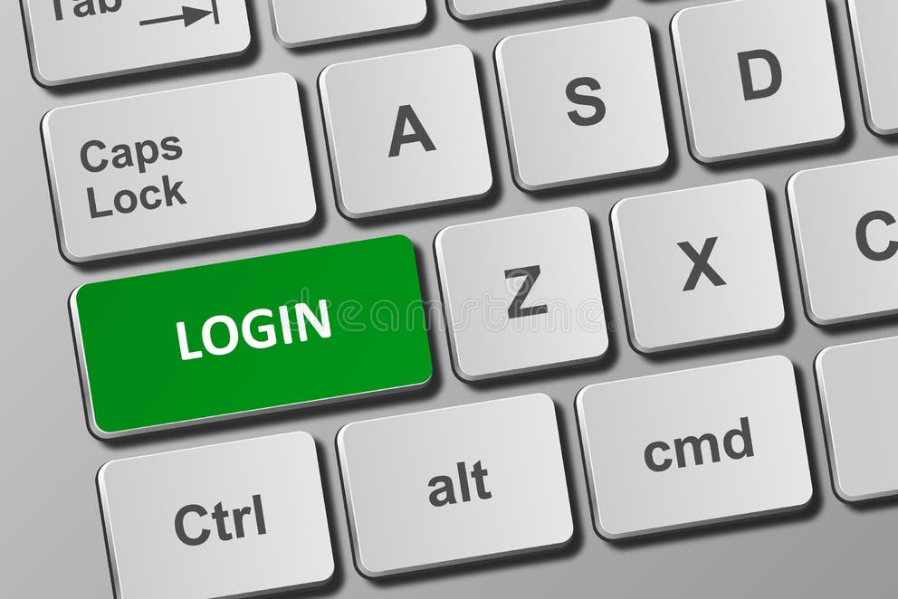 Keyboard with login button stock illustration. Illustration of computer ...