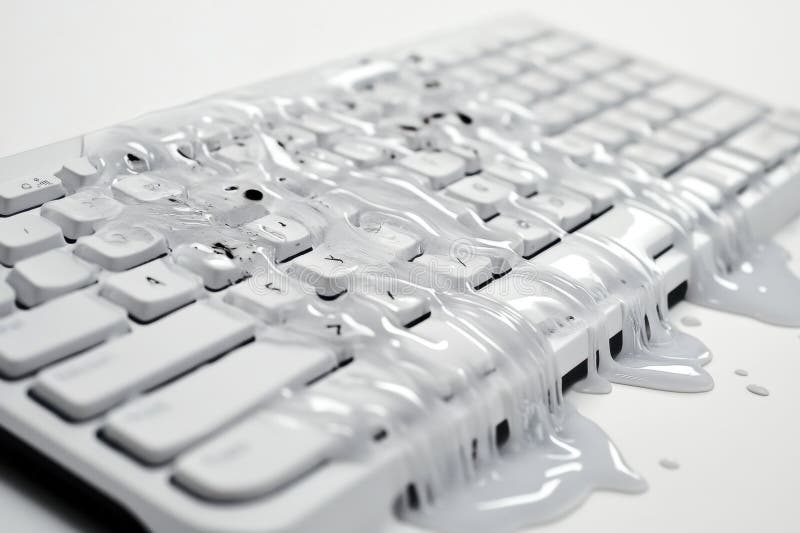 A Keyboard with a Lot of Liquid on it Stock Illustration - Illustration ...