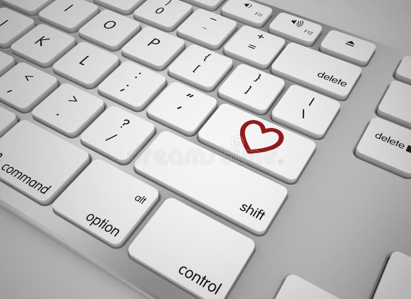 A Keyboard with Love Symbol Stock Photo - Image of couple, february ...