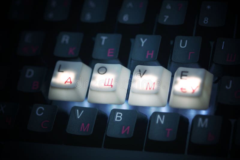 A Keyboard with Love Symbol Stock Photo - Image of couple, february ...