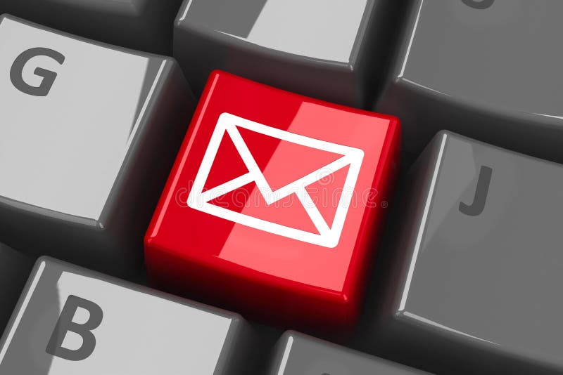 E-mail icon on keyboard stock illustration. Illustration of business ...