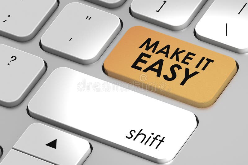 Keyboard with Make it Easy Word Stock Illustration - Illustration of ...
