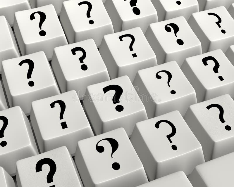 Keyboard of Many Questions stock illustration. Illustration of ...