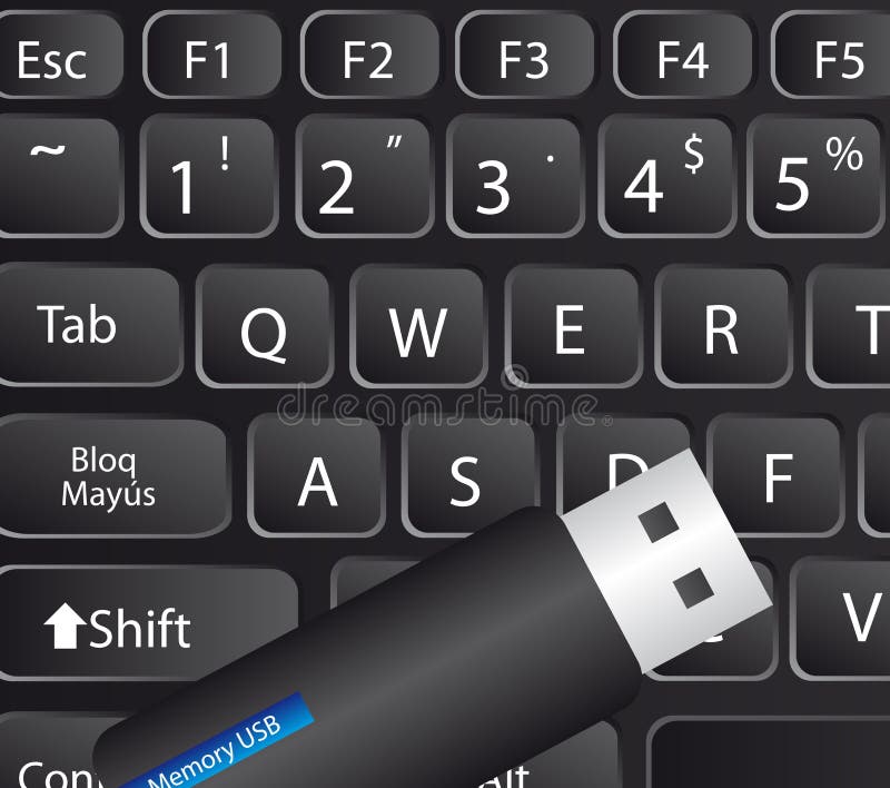 Keyboard and memory usb stock vector. Illustration of decorative - 21426085