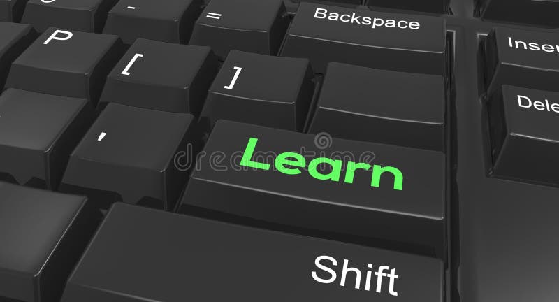 Keyboard Message about Learning Stock Illustration - Illustration of ...