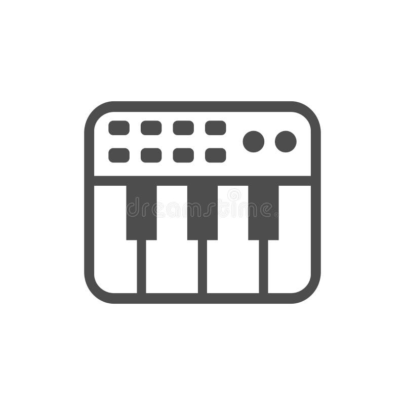 Keyboard Midi Simple Icon White Design Stock Vector - Illustration of ...