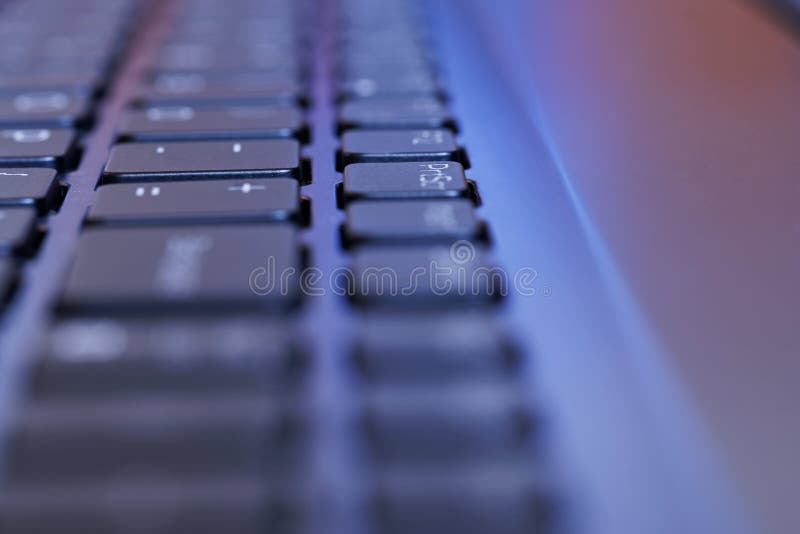 The Keyboard of a Modern Laptop. Perspective, Selective Focus and ...