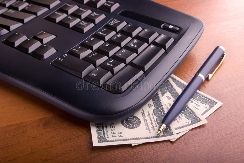 Keyboard and money stock image. Image of banking, wealth - 15567979