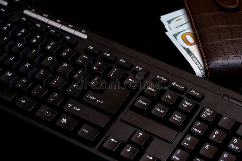 Keyboard with money stock image. Image of calculation - 109373587